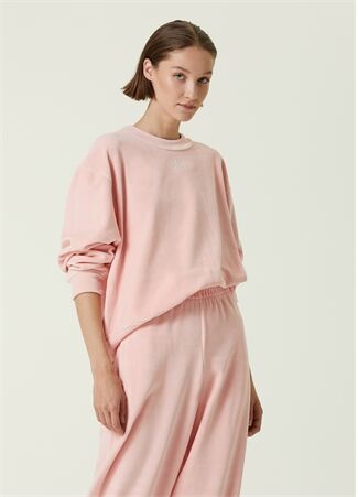 T by Alexander Wang Kadın Pembe Bisiklet Yaka Taşlı Logolu Sweatshirt M EU T by Alexander Wang Kadın Pembe Bisiklet Yaka Taşlı Logolu Sweatshirt M EU