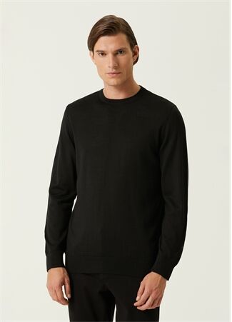 Network Erkek Slim Fit Siyah Yün Kazak L EU