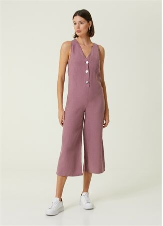 Dor Raw Luxury Kadın By The Lake Maggiore Mürdüm Keten Tulum Mor S EU