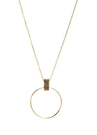 Collection-Alper Tunçoku Kadın Uç Detaylı Altın Rengi Kolye EU