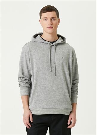 Allsaints Erkek Hayes Gri Kapüşonlu Sweatshirt S EU Allsaints Erkek Hayes Gri Kapüşonlu Sweatshirt S EU