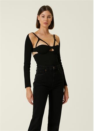 Khaite Kadın Siyah Kesim Detaylı Triko XS EU