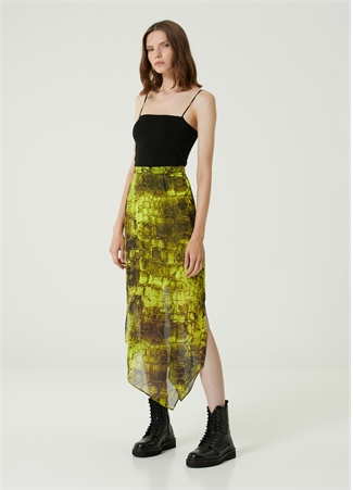 Allsaints Kadın Rhea Mirus Yeşil Desenli Midi Etek 4 UK Allsaints Kadın Rhea Mirus Yeşil Desenli Midi Etek 4 UK