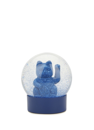 Donkey Maneki Neko Lucky Waving Cat Mavi Cam Küre Donkey Maneki Neko Lucky Waving Cat Mavi Cam Küre