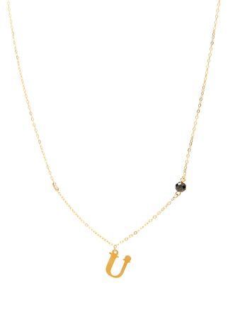 Collection-Alper Tunçoku Kadın Ü Harfi Formlu Altın Rengi Kolye EU