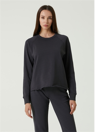 Tru Kadın Antrasit Reglan Kollu Sweatshirt Siyah S/M EU Tru Kadın Antrasit Reglan Kollu Sweatshirt Siyah S/M EU