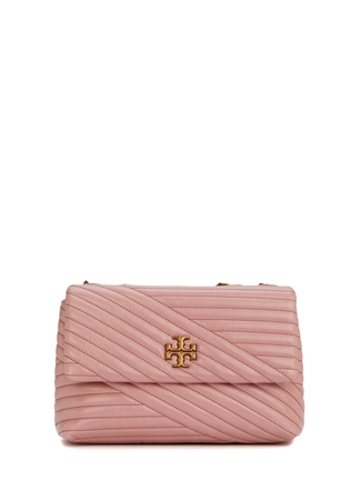 Tory Burch Kadın Pembe Logolu Kapitoneli Deri Omuz Çantası EU Tory Burch Kadın Pembe Logolu Kapitoneli Deri Omuz Çantası EU