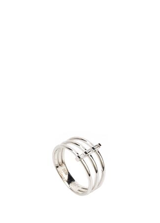 Collection Kadın Pırlantalı Beyaz Altın Rengi Yüzük EU