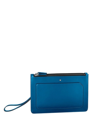 Montblanc Erkek Urban Mavi Logolu Deri El Çantası EU