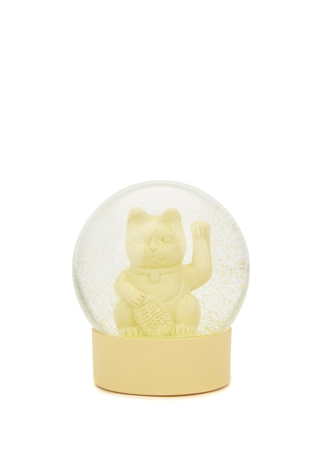Donkey Maneki Neko Lucky Waving Cat Sarı Cam Küre Donkey Maneki Neko Lucky Waving Cat Sarı Cam Küre