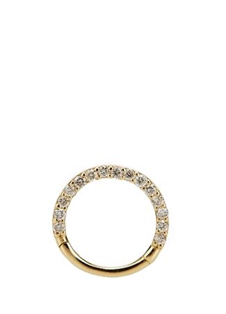 Collection-Pimiento Kadın Pırlantalı Yuvarlak Formlu Altın Rengi Küpe EU