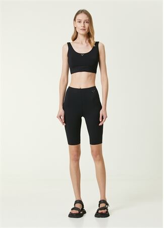 Prada Kadın Siyah Logolu Biker Tayt 42 IT