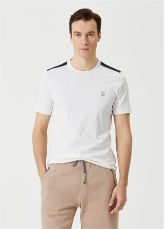 Brunello Cucinelli Erkek Beyaz Logo Detaylı T-shirt S EU Brunello Cucinelli Erkek Beyaz Logo Detaylı T-shirt S EU