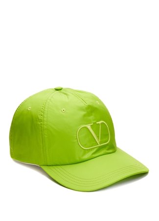 Valentino Garavani Erkek Yeşil Logo Detaylı İpek Şapka 58 Eu