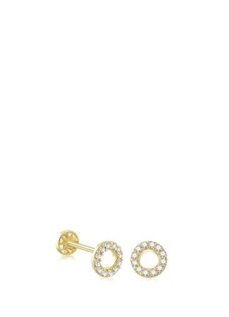 Collection-Pimiento Kadın Daire Formlu Pırlantalı Altın Rengi Tek Küpe EU Collection-Pimiento Kadın Daire Formlu Pırlantalı Altın Rengi Tek Küpe EU