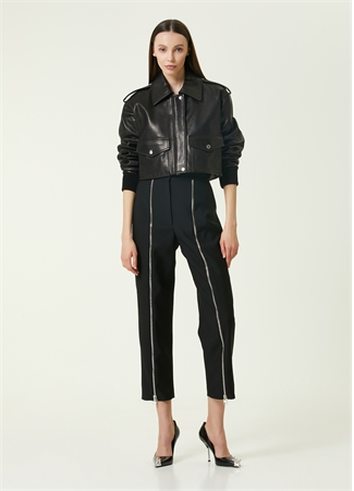 Alexander Mcqueen Kadın Siyah Fermuar Detaylı Yün Pantolon 42 It Alexander Mcqueen Kadın Siyah Fermuar Detaylı Yün Pantolon 42 It