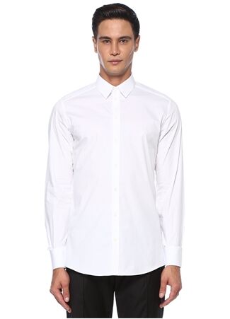 Dolce&Gabbana Erkek Beyaz Açık Yaka Gömlek 44 IT