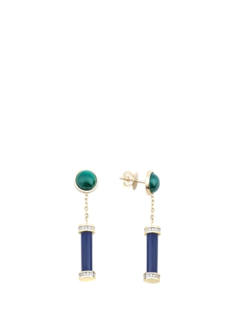 Collection-Dione Design Kadın Reflection Malahit ve Lapis Taşlı Altın Rengi Küpe EU Collection-Dione Design Kadın Reflection Malahit ve Lapis Taşlı Altın Rengi Küpe EU
