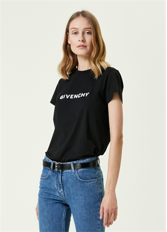 Givenchy Kadın 4G Siyah Bisiklet Yaka Logolu T-shirt XS EU