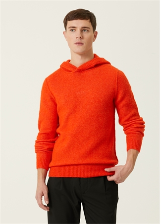 Boss Erkek Kırmızı Kapüşonlu Logo Nakışlı Kazak S EU Boss Erkek Kırmızı Kapüşonlu Logo Nakışlı Kazak S EU