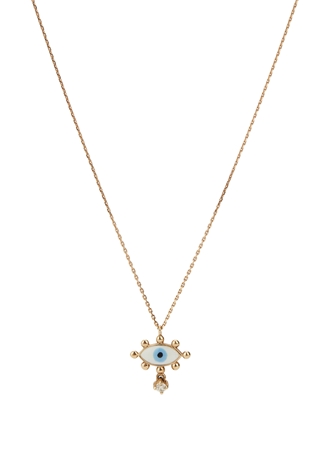 Collection-selda Jewellery Kadın Küçük Pırlantalı Göz Detaylı Altın Rengi Kolye Eu Collection-selda Jewellery Kadın Küçük Pırlantalı Göz Detaylı Altın Rengi Kolye Eu