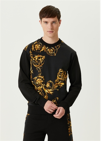 Versace Jeans Couture Erkek Siyah Gold Barok Desenli Sweatshirt S Eu Versace Jeans Couture Erkek Siyah Gold Barok Desenli Sweatshirt S Eu