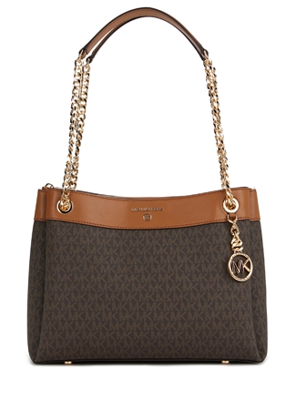 Michael Kors Kadın Kahverengi Logolu Omuz Çantası EU