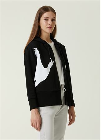 Beymen Club Kadın Siyah Kapüşonlu Kontrast Logolu Sweatshirt S Beymen Club Kadın Siyah Kapüşonlu Kontrast Logolu Sweatshirt S