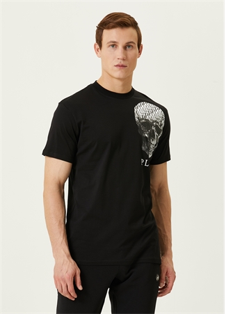 Philipp Plein Erkek Siyah Figür Baskılı Logolu T-shirt L EU Philipp Plein Erkek Siyah Figür Baskılı Logolu T-shirt L EU