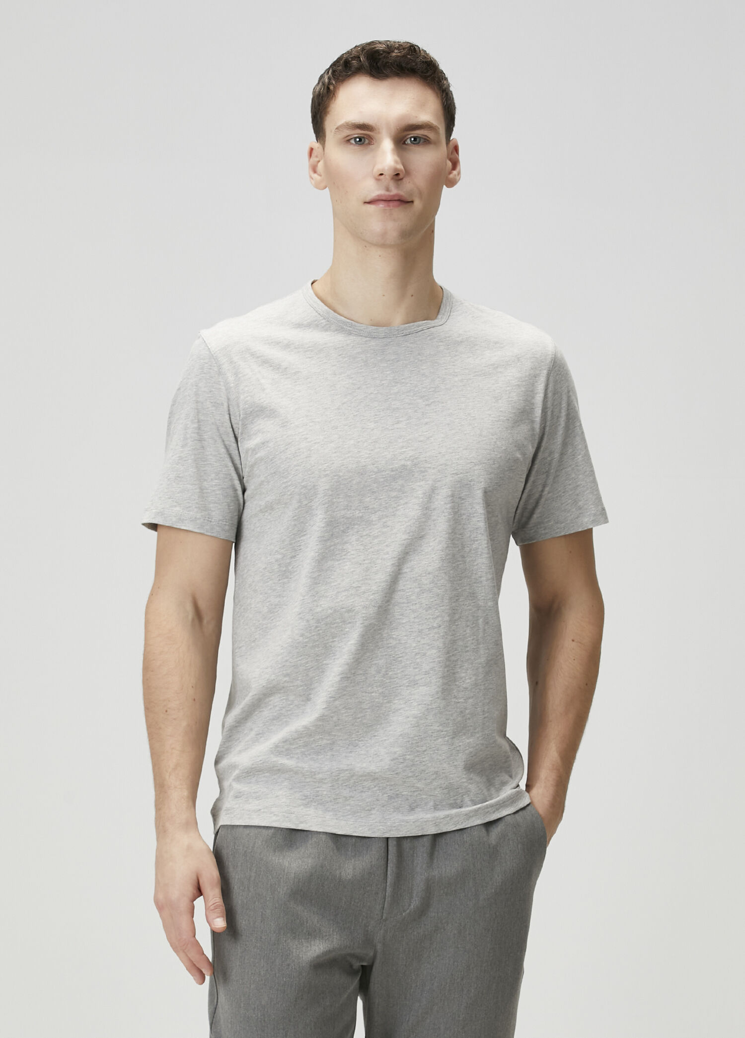 Theory - Precise Light Grey Basic T-Shirt