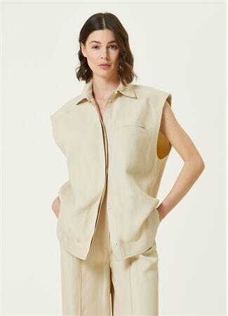 Loulou Studio Kadın Bej Cep Detaylı Gömlek Xs Eu