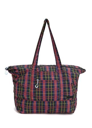 Ganni Kadın Siyah Ekoseli Alışveriş Çantası EU