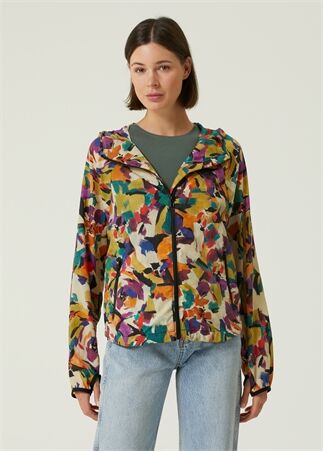 Kenzo Kadın Kapüşonlu Çiçekli Rüzgarlık Ceket XS EU