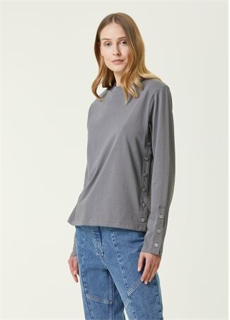 Lol Kadın Renee Gri Bisiklet Yaka Uzun Kol T-shirt S/M EU