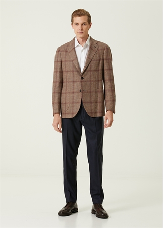 Lardini Erkek Lacivert Beli Kordonlu Yün Pantolon 46 IT Lardini Erkek Lacivert Beli Kordonlu Yün Pantolon 46 IT