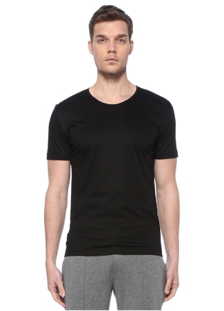 Zimmerli Erkek Siyah Bisiklet Yaka Basic T-shirt L EU
