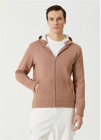 Network Erkek Bej Kapüşonlu Sweatshirt Kahverengi XS EU