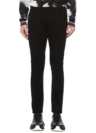 Dolce&Gabbana Erkek Siyah Normal Bel Dar Paça Jean Pantolon 44 IT