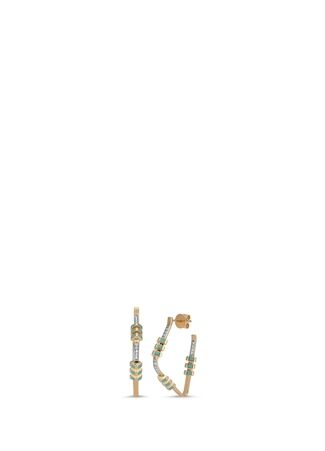 Collection-Selda Jewellery Kadın Taş Detaylı Altın Rengi Küpe EU