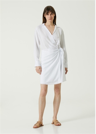 Vince Kadın Beyaz Mini Anvelop Gömlek Elbise S EU