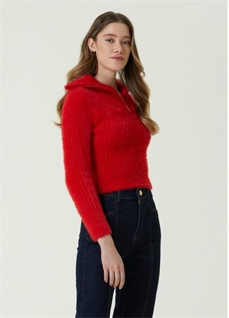 Network Kadın Slim Fit Kırmızı Kazak XS EU