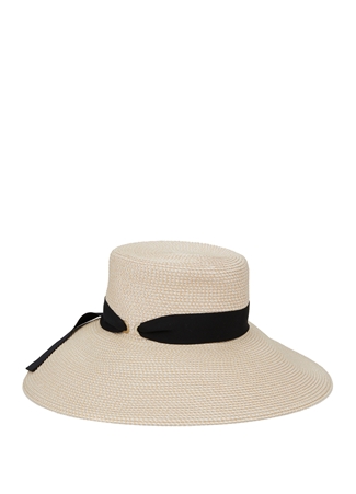 Eric Javits Kadın Bej Siyah Bağlama Detaylı Şapka EU Eric Javits Kadın Bej Siyah Bağlama Detaylı Şapka EU