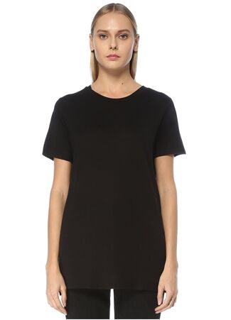 Tru Kadın Siyah Bisiklet Yaka Uzun T-shirt XS/S EU