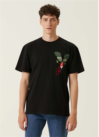 Jw Anderson Erkek Siyah Figür Detaylı Logolu T-shirt S EU Jw Anderson Erkek Siyah Figür Detaylı Logolu T-shirt S EU