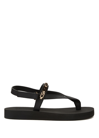 Giuseppe Zanotti Kadın Siyah Zincir Şeritli Deri Sandalet 36 EU Giuseppe Zanotti Kadın Siyah Zincir Şeritli Deri Sandalet 36 EU