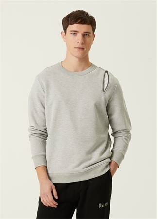 Qollanchi Erkek Guernica Gri Fermuar Detaylı Sweatshirt S EU Qollanchi Erkek Guernica Gri Fermuar Detaylı Sweatshirt S EU