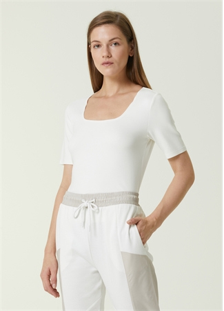 Beymen Club Kadın Beyaz Kare Yaka T-shirt S