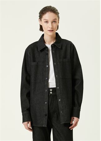Beymen Kadın Siyah Çift Cepli Jean Gömlek 36 EU