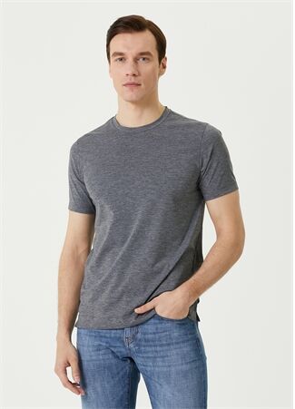 Z Zegna Erkek Gri Melanj Basic T-shirt S Eu