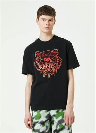 Kenzo Erkek Siyah Kaplan Baskılı Logo Nakışlı T-shirt S EU Kenzo Erkek Siyah Kaplan Baskılı Logo Nakışlı T-shirt S EU
